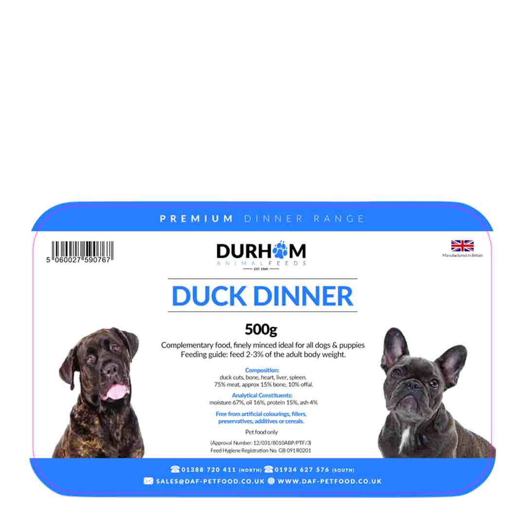 Durham Dog Food Duck Dinner, 500g | Jollyes
