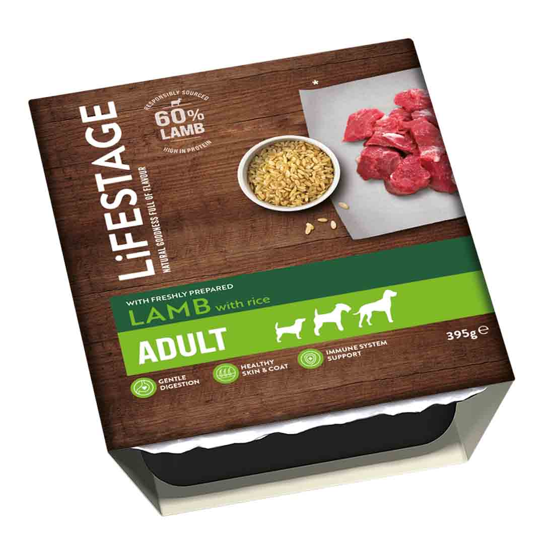 Lifestage Adult Lamb and Rice Dog Food 7x395g | Jollyes