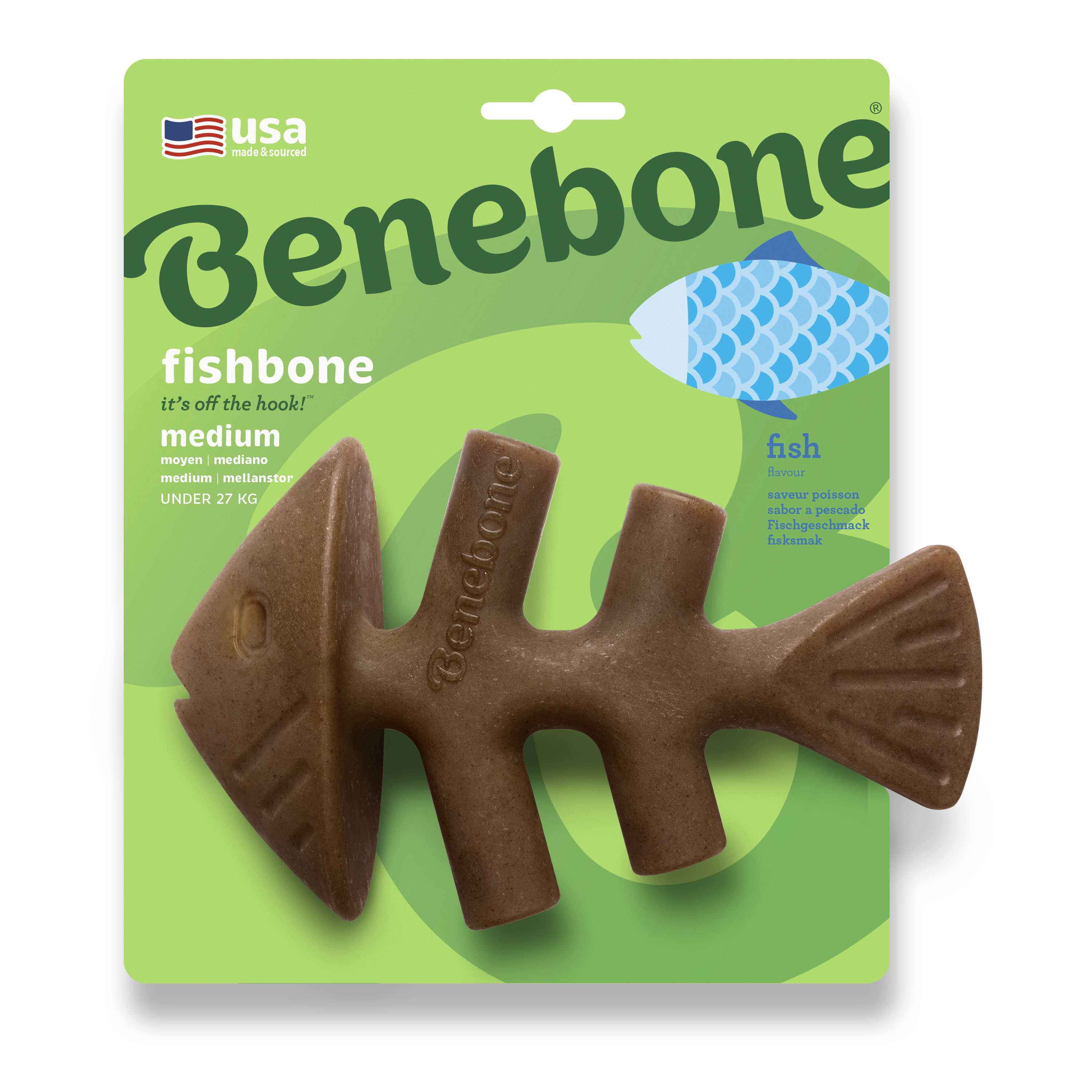 Benebone Fishbone Dog Toy Medium | Jollyes