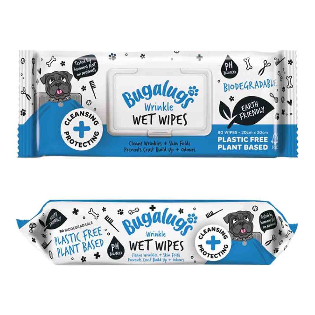 Bugalugs Wrinkle Wipe Pet Pads 100 pack | Jollyes