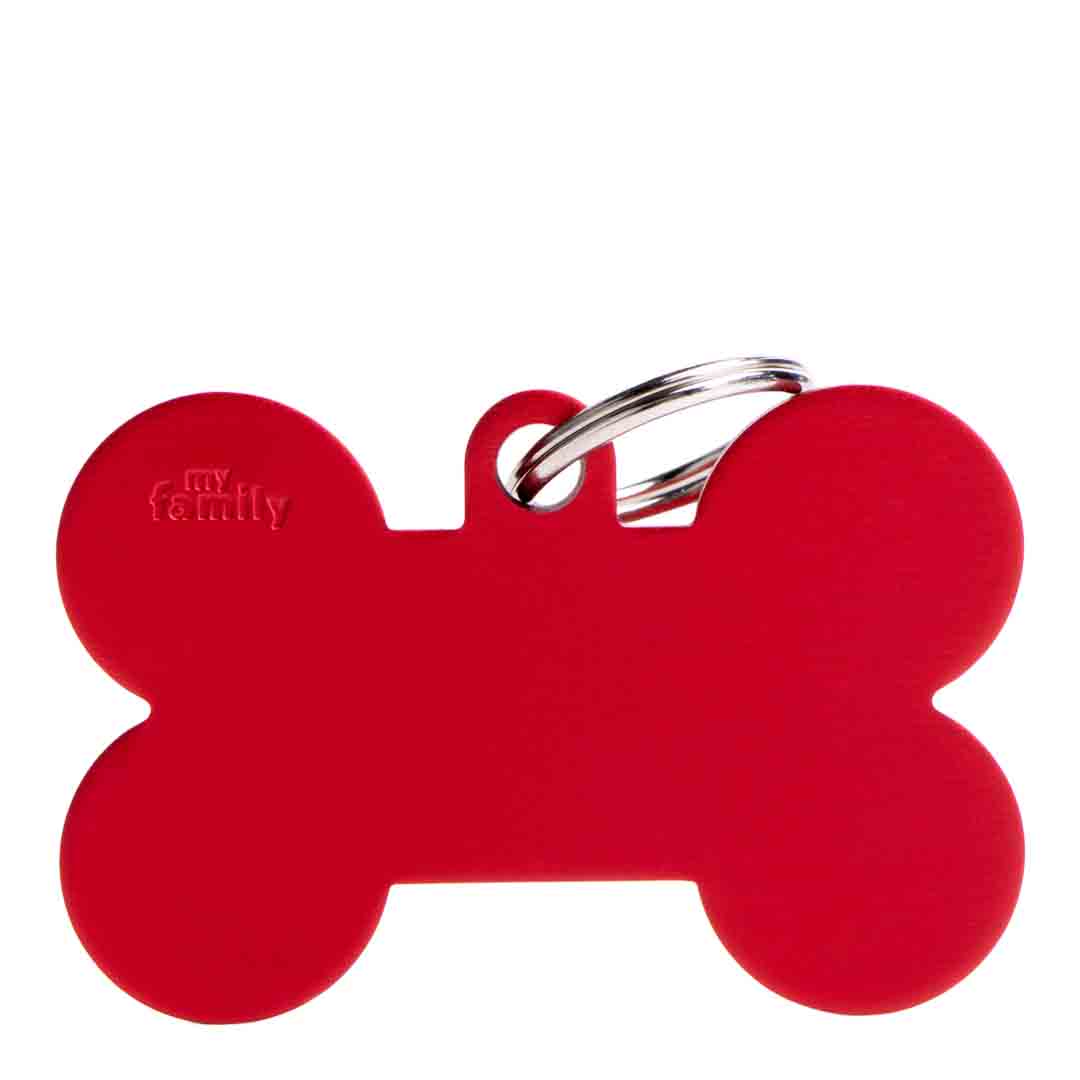 My Family Red Dog Bone ID Tag | Dog ID Tag