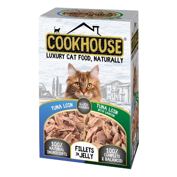 Cookhouse Luxury Complete Cat Food Tuna Loin Fillets in Jelly Multipack ...