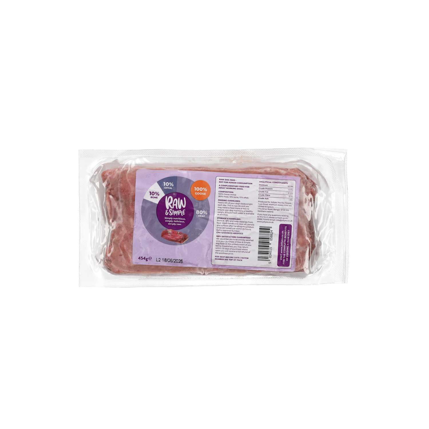 Raw and Simple Goose Mince Raw Dog Food | Jollyes