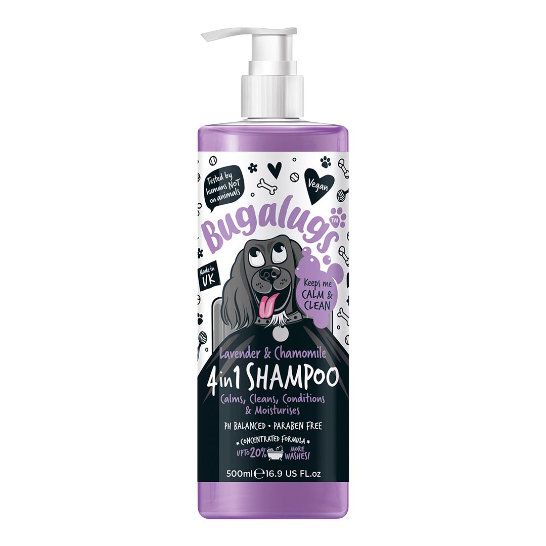 Bugalugs 4-in-1 Lavender & Chamomile Shampoo, 500ml | Dog Shampoos ...