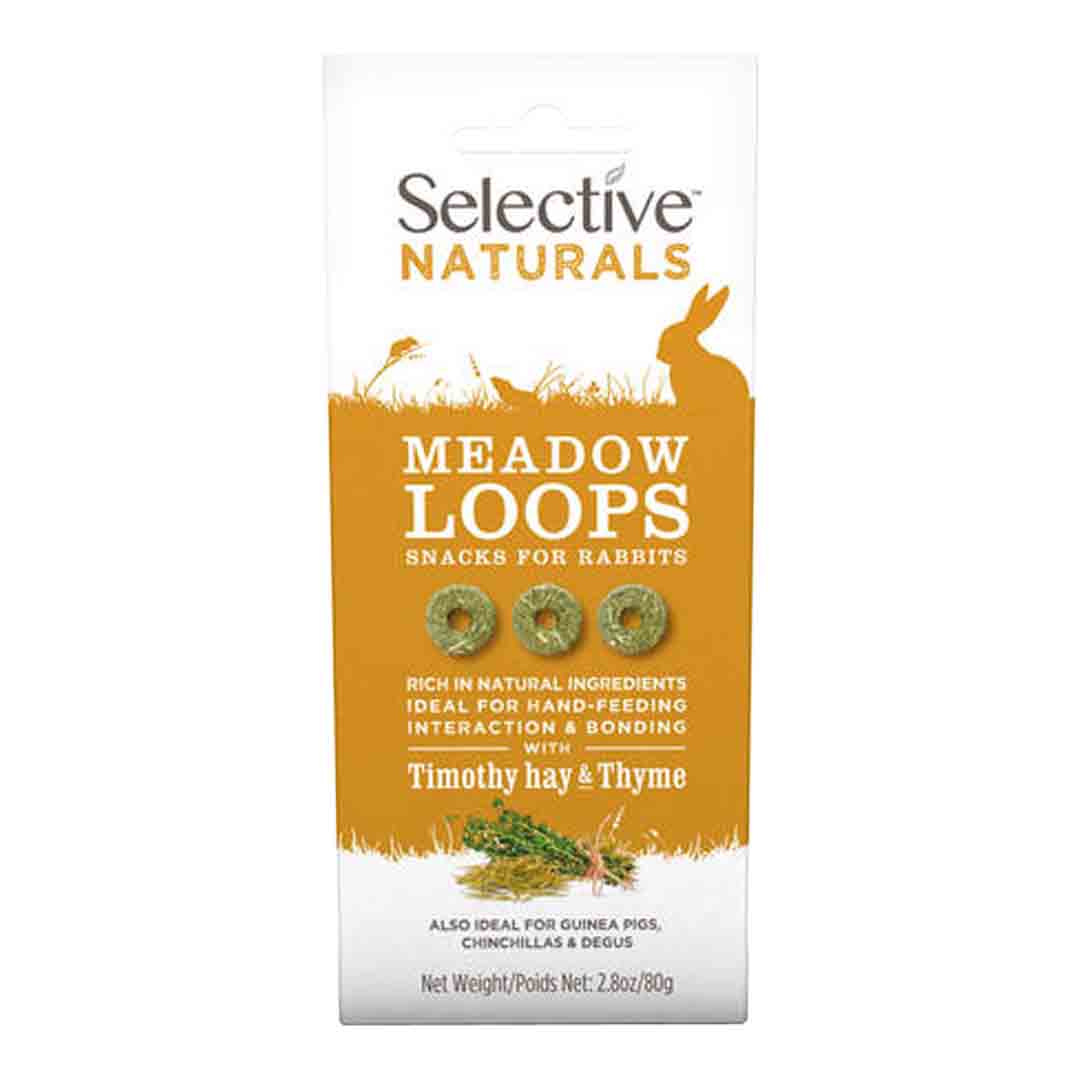Selective Natural Rabbit Hay Meadow Loops 80g | Rabbit Food & Treats