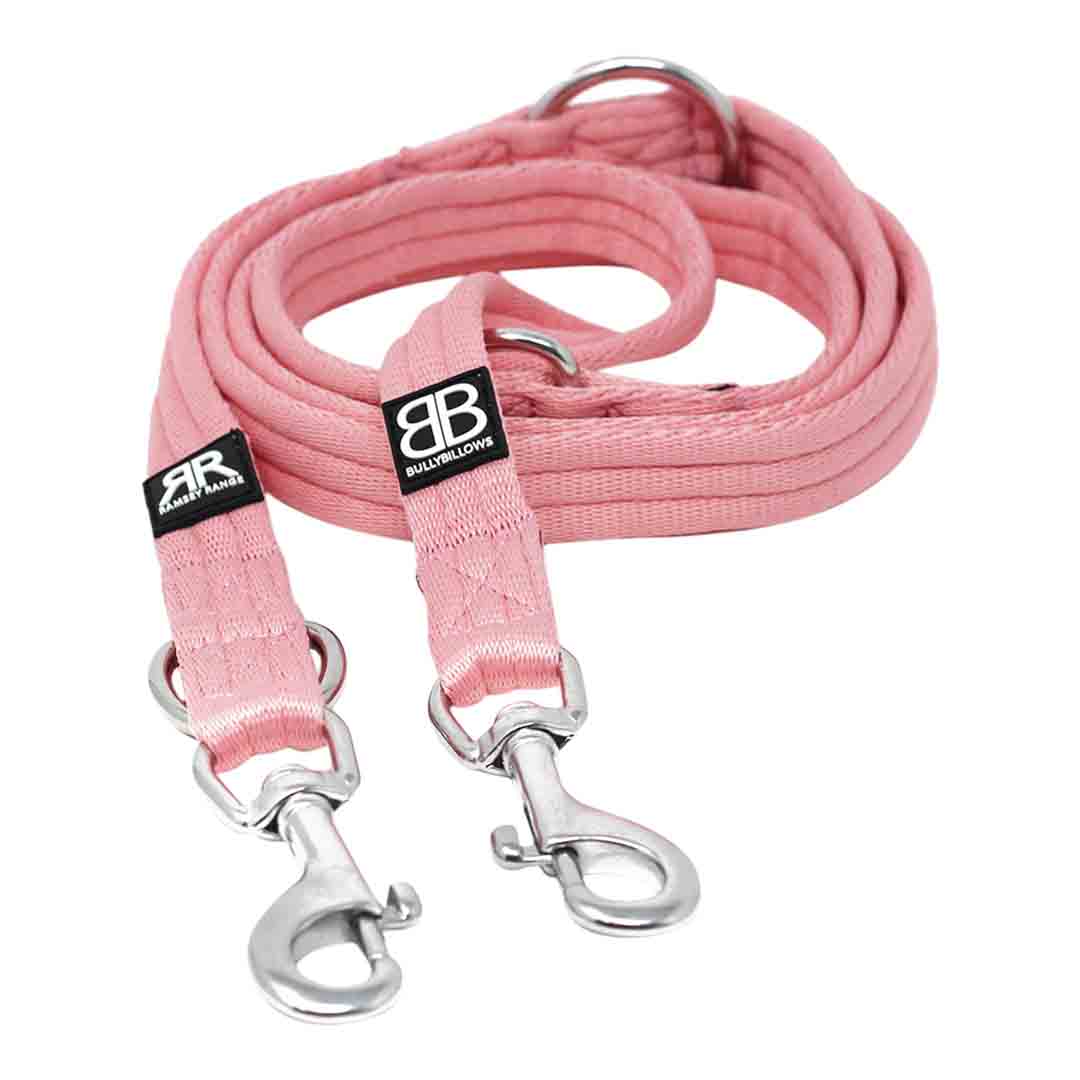 Bully Billow | Double Training Dog Lead | Pink