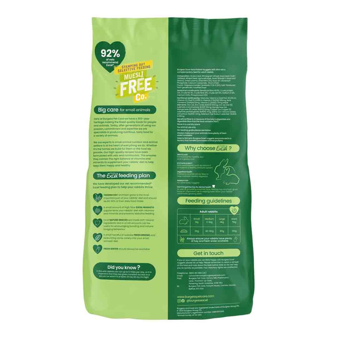 Excel Rabbit Adult Tasty Nuggets 10kg | Rabbit Food