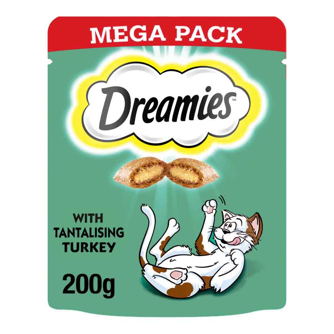 Dreamies Cat Treats Turkey Mega Pack 200g | Cat Treats