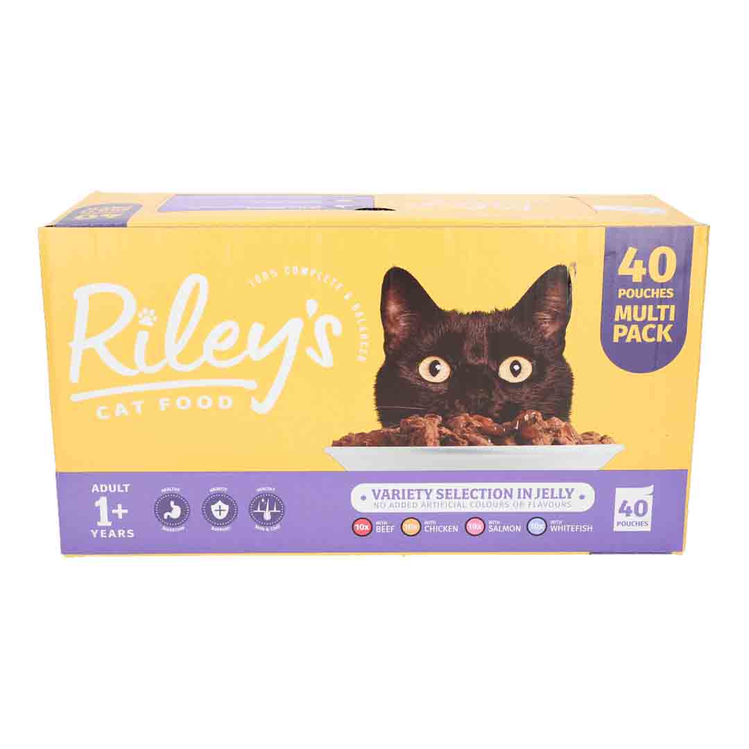 Riley's Meat & Fish Selection in Jelly Wet Cat Food 40x100g | Jollyes