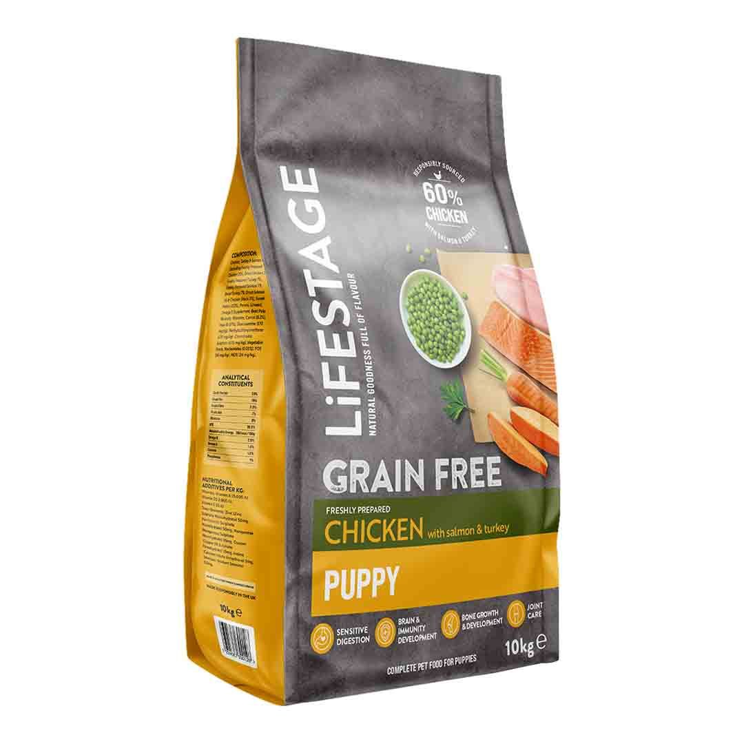 Lifestage Grain Free Chicken, Turkey & Salmon Puppy 10kg | Dry Dog Food