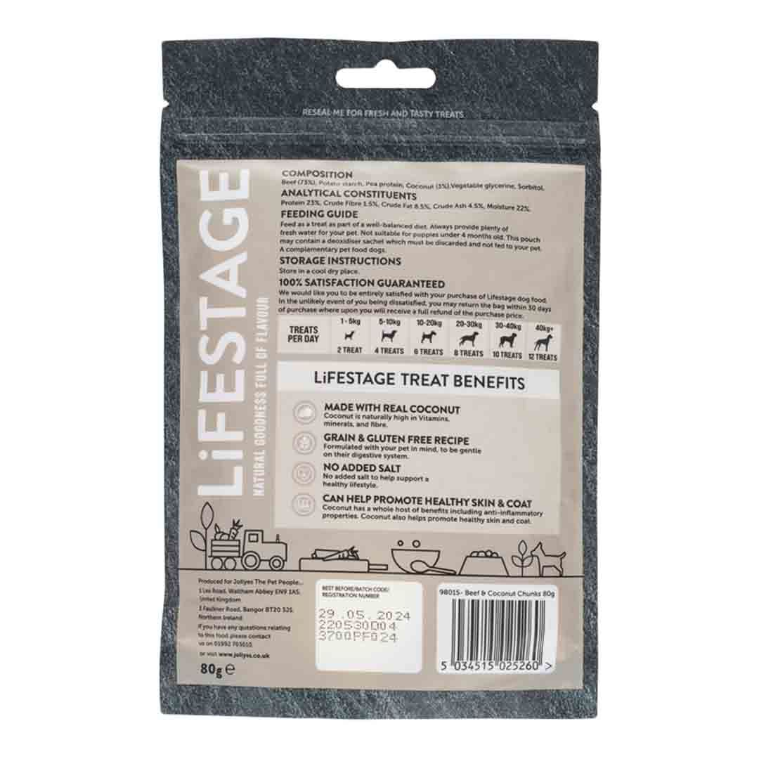 Lifestage Artisan Beef and Coconut Chunks | Dog Treats | Jollyes