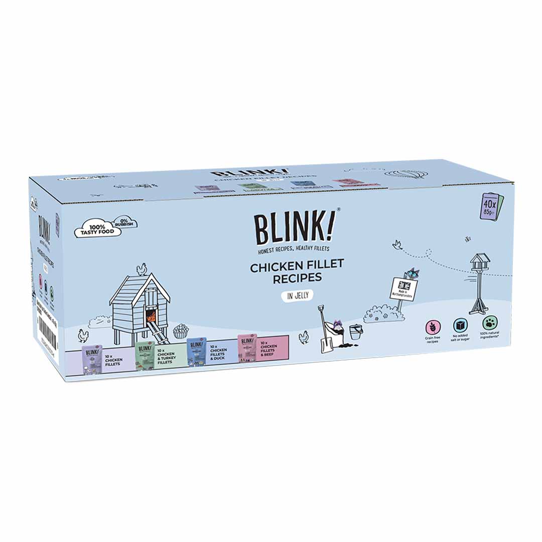 Blink! Chicken Selection in Jelly Wet Cat Food 40x85g | Jollyes