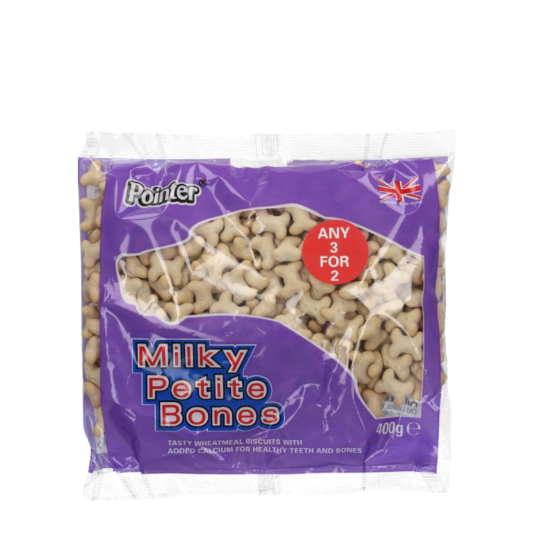 Pointer Milky Small Bones 400g | Dog Biscuits