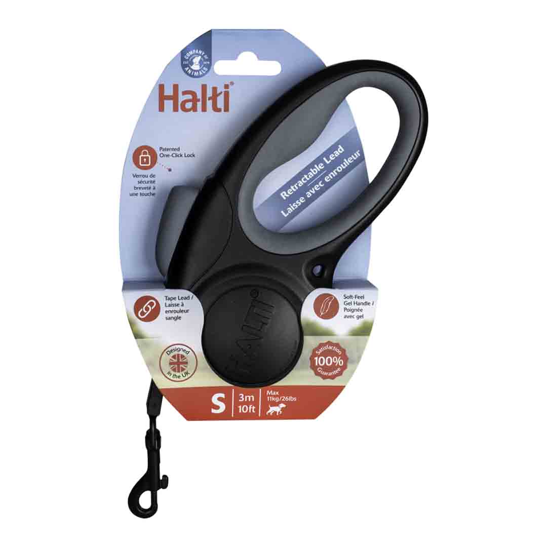 Halti Retractable Dog Lead | Small | Black