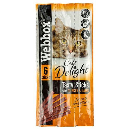 Webbox Cats Delight Tasty Sticks Turkey & Lamb 6 Pack | Cat Treats