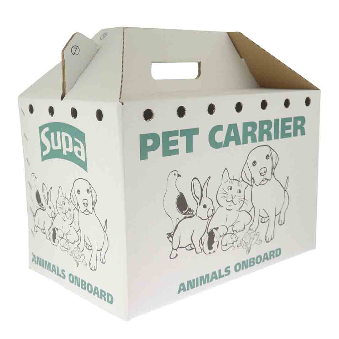 Supa Cardboard Carrier For Pets 25 5cm X 25cm X 38 1cm Large Supa Cardboard Carrier For Pets 25 5cm X 25cm X 38 1cm Large