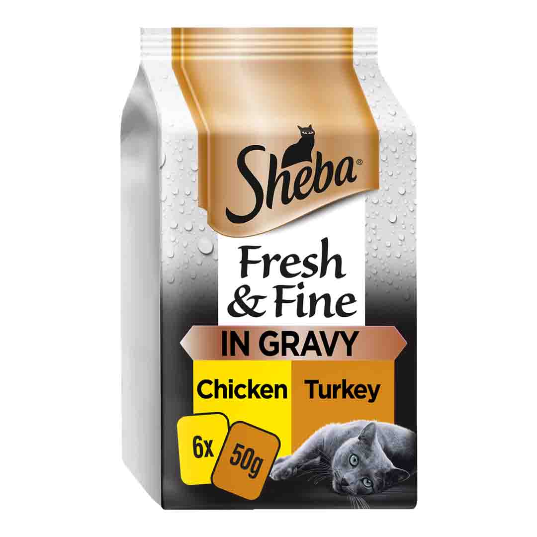 Sheba Fresh & Fine in Gravy Mini Pouches 6x50g | Jollyes