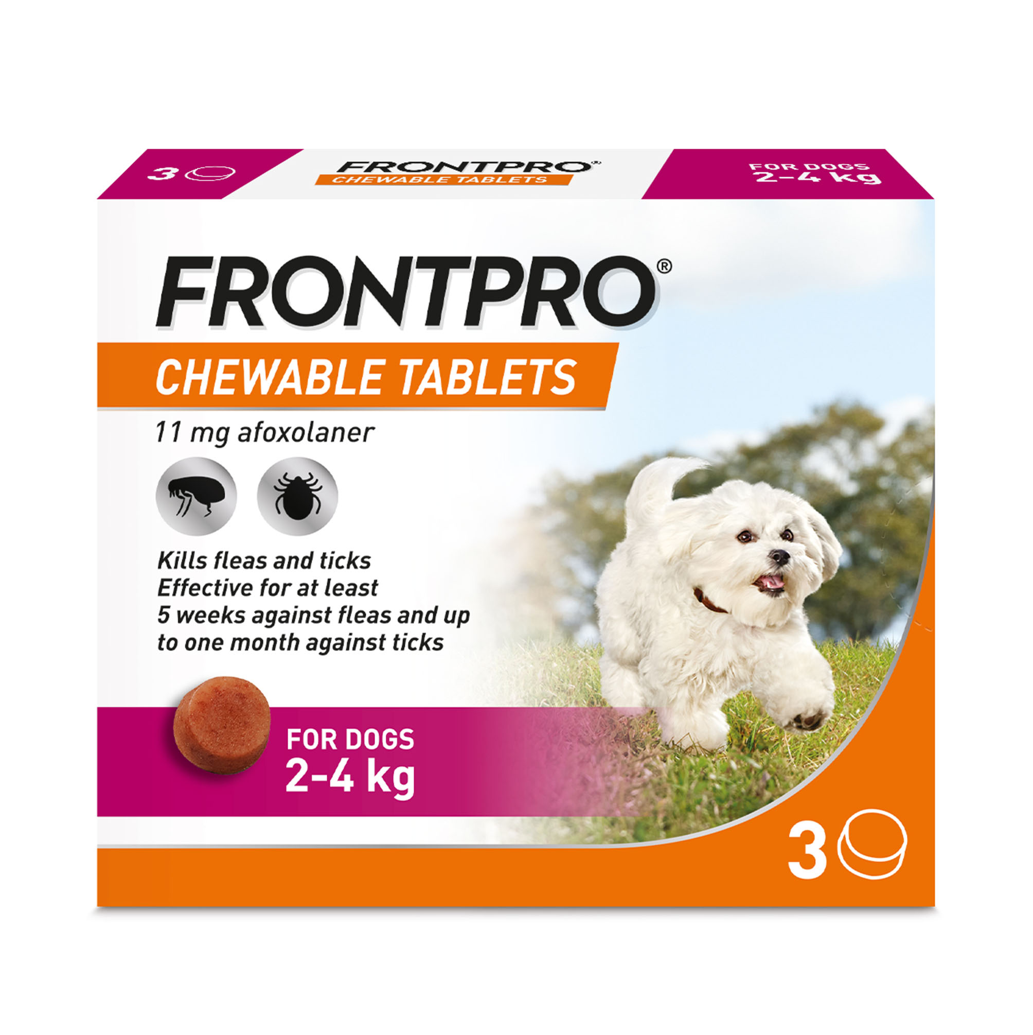 FRONTPRO® Chewable Tablets Flea & Tick Treatment for Dogs, 3 Pack | Jollyes