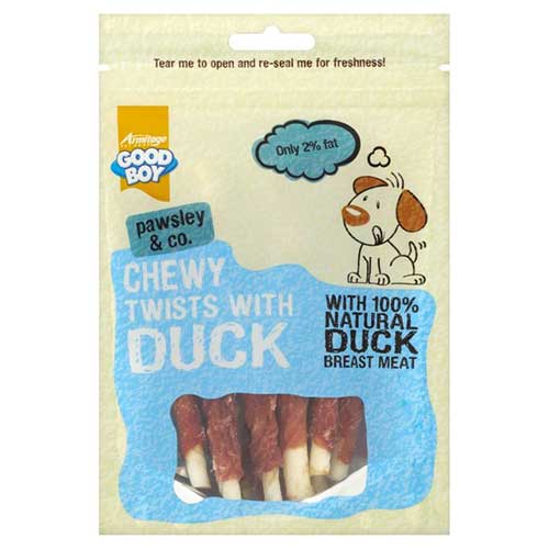 Good Boy Pawsley & Co Chewy Duck Twists 90g Dog Treats