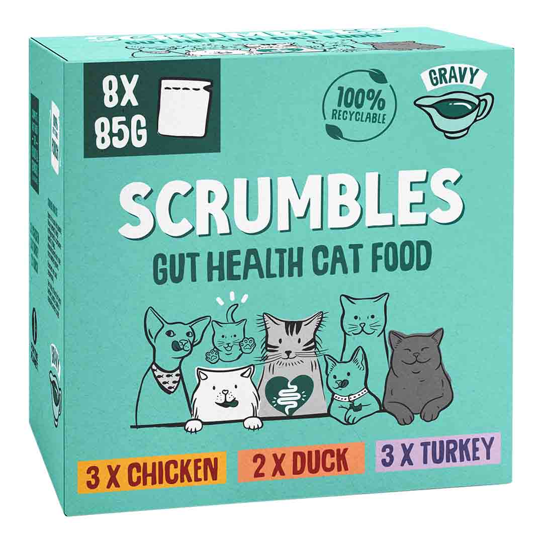 Scrumbles Grain Free Wet Cat Gravy Recyclable Pouch Selection 8x85g ...