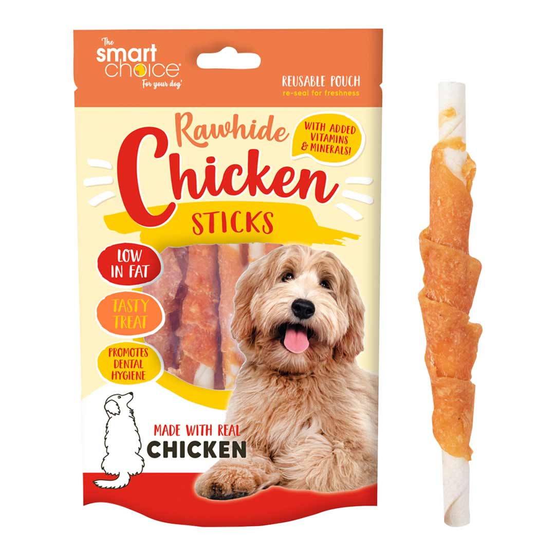 Smart Choice Rawhide Chicken Stick Dog Treats 10 Pack 79g | Jollyes