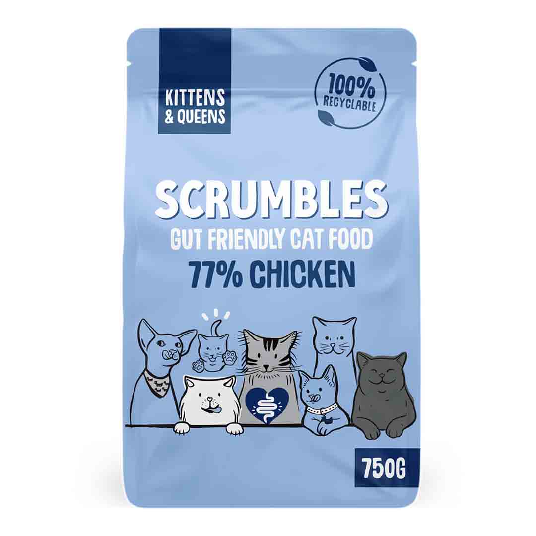 Scrumbles Dry Cat Food for Kitten & Queens Chicken 750g | Jollyes