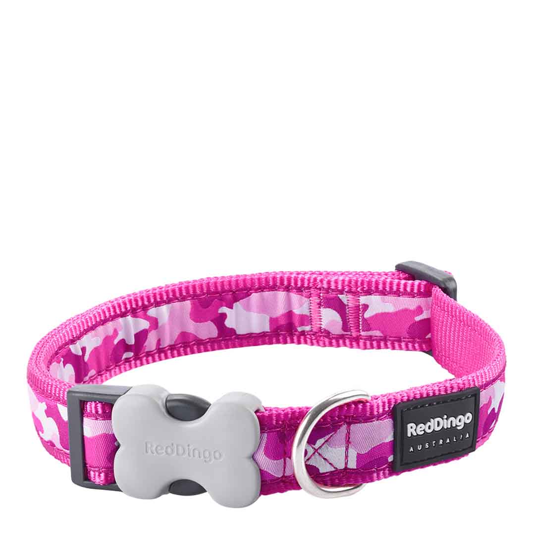 Red Dingo Camouflage Hot Pink Small | Dog Collars
