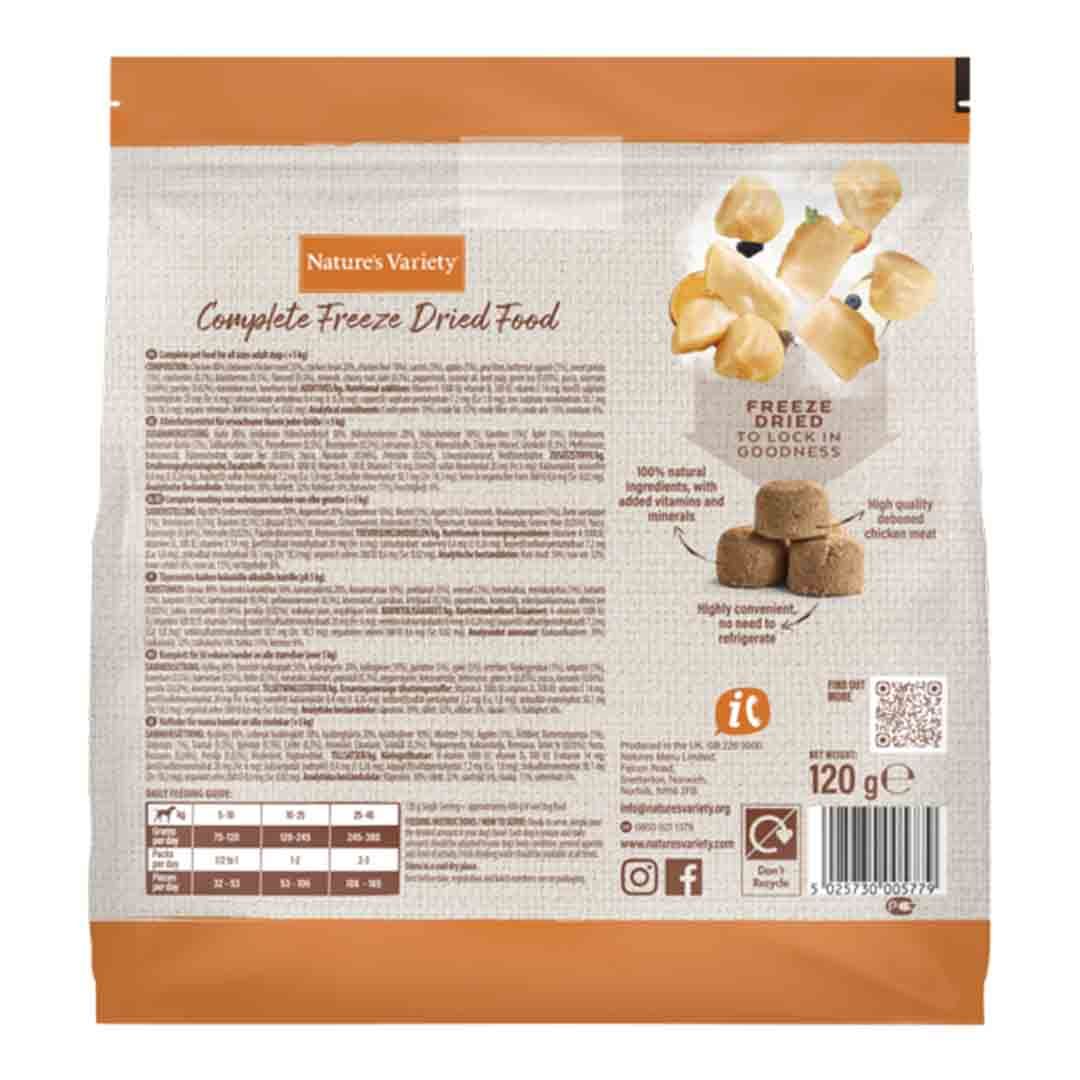 Nature's Variety Complete Freeze Dried Dog Food Chicken 120g | Dry Dog Food
