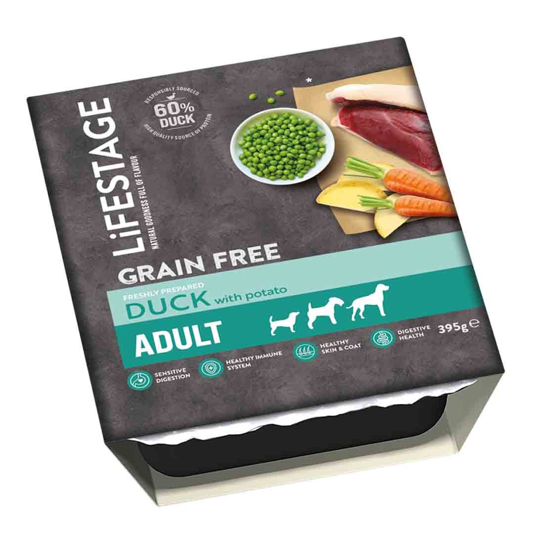 Lifestage Adult Duck And Potato Grain Free Dog Food 395g | Grain Free ...