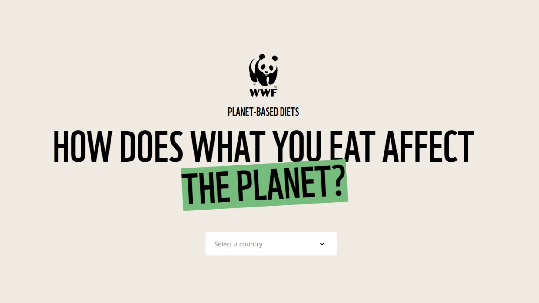 WWF calculator: assessing the planetary and health impact of diets ...