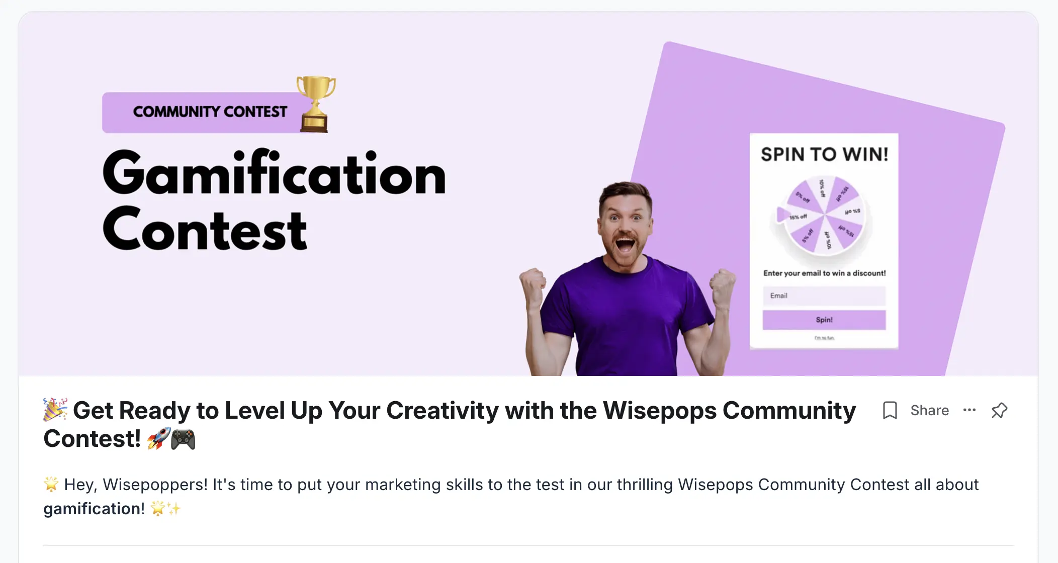 Wisepops Gamification Contest: Results Are In!