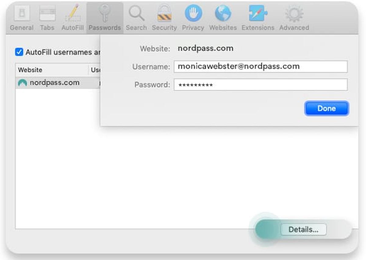 View, edit and delete saved passwords on Safari | NordPass