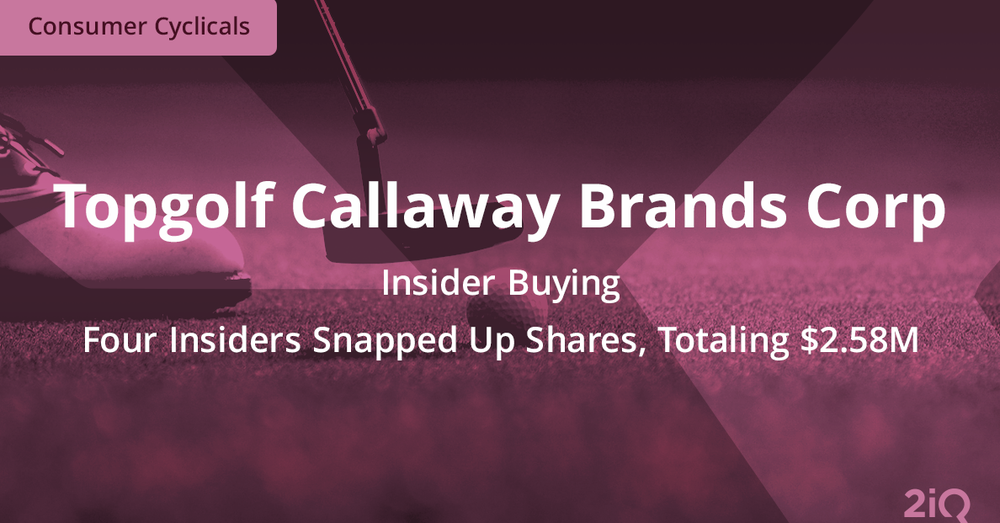 Insiders at Topgolf Callaway Brands Just Bought $2.58 Mil Worth of Stock