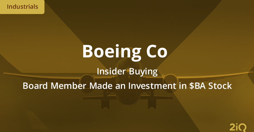 Boeing Sees $201K Insider Stock Purchase