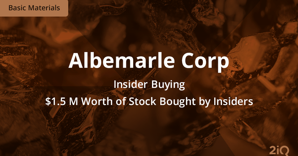 Three Insiders at Albemarle Just Bought Stock