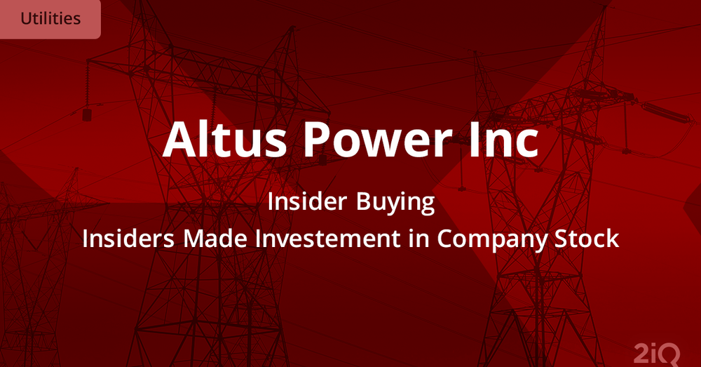Clean Energy Company Altus Power Sees Insider Buying