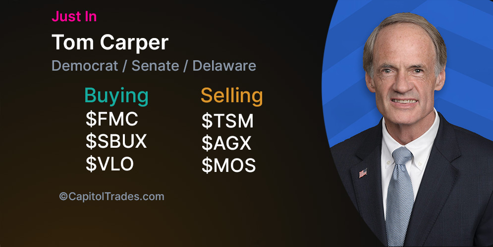 Senator Carper's spouse opens 2024 with diverse investment moves
