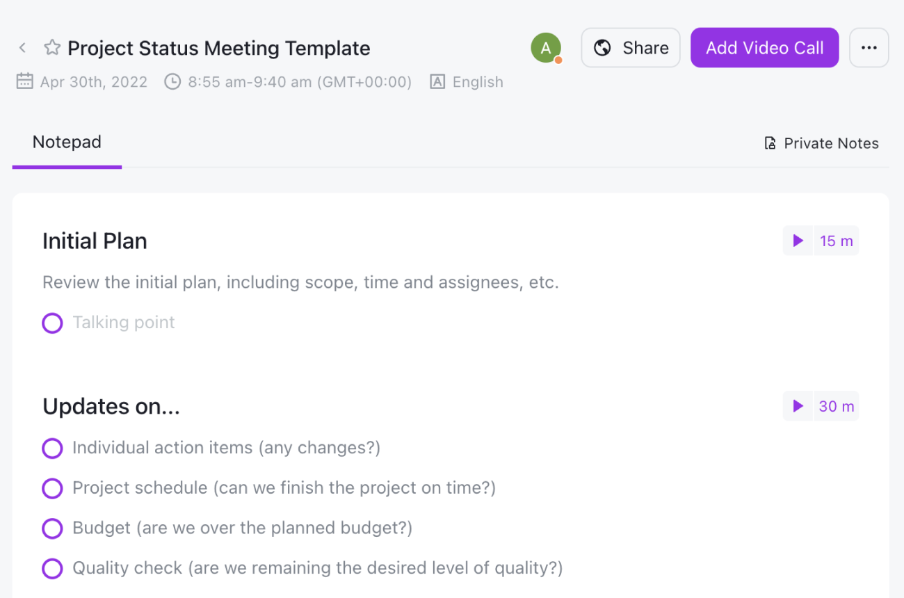 Project Status Meeting Agenda Template Project Status Meeting Agenda Template