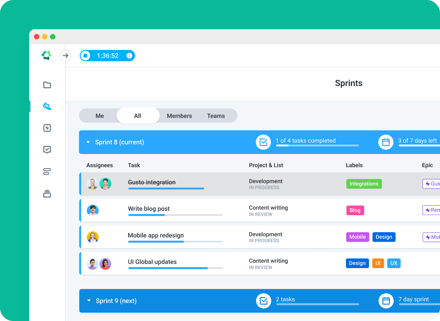 Hubstaff Tasks Project Management Features