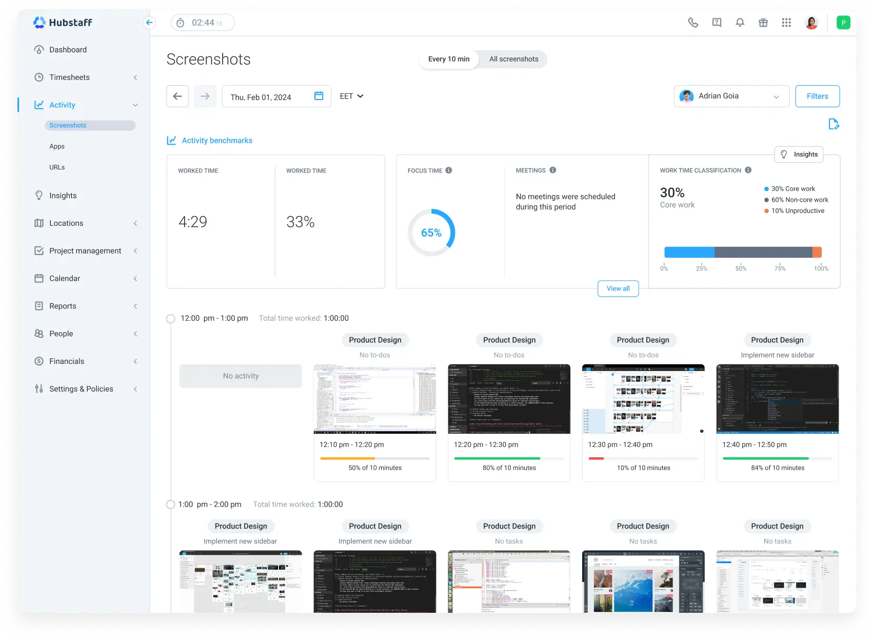 Time Tracker with Screenshots | Hubstaff
