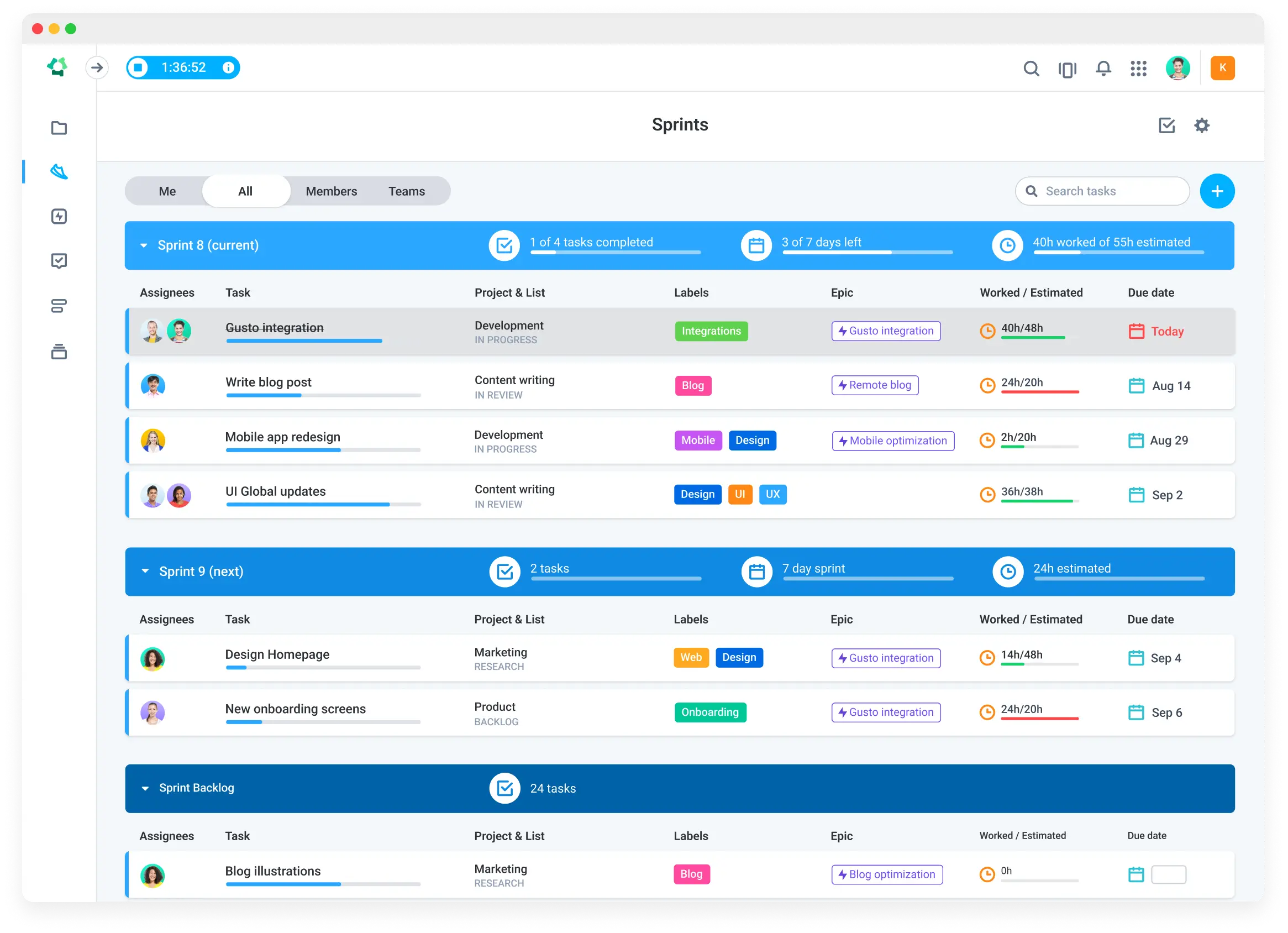 Agile Sprint Management Tool | Hubstaff Tasks