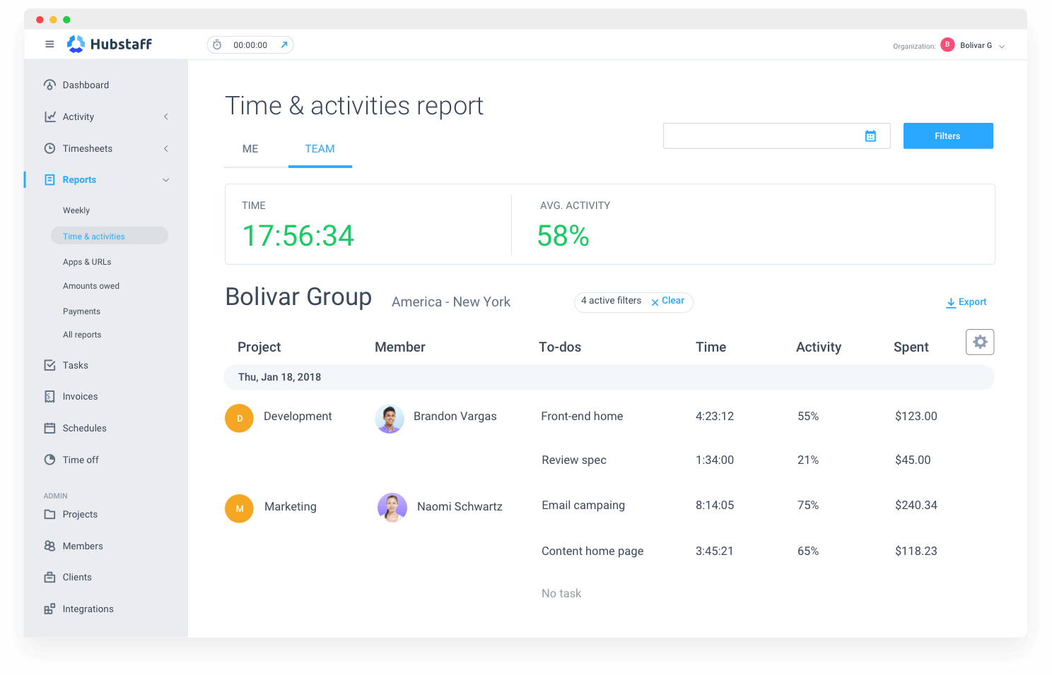 Time reporting software | Hubstaff