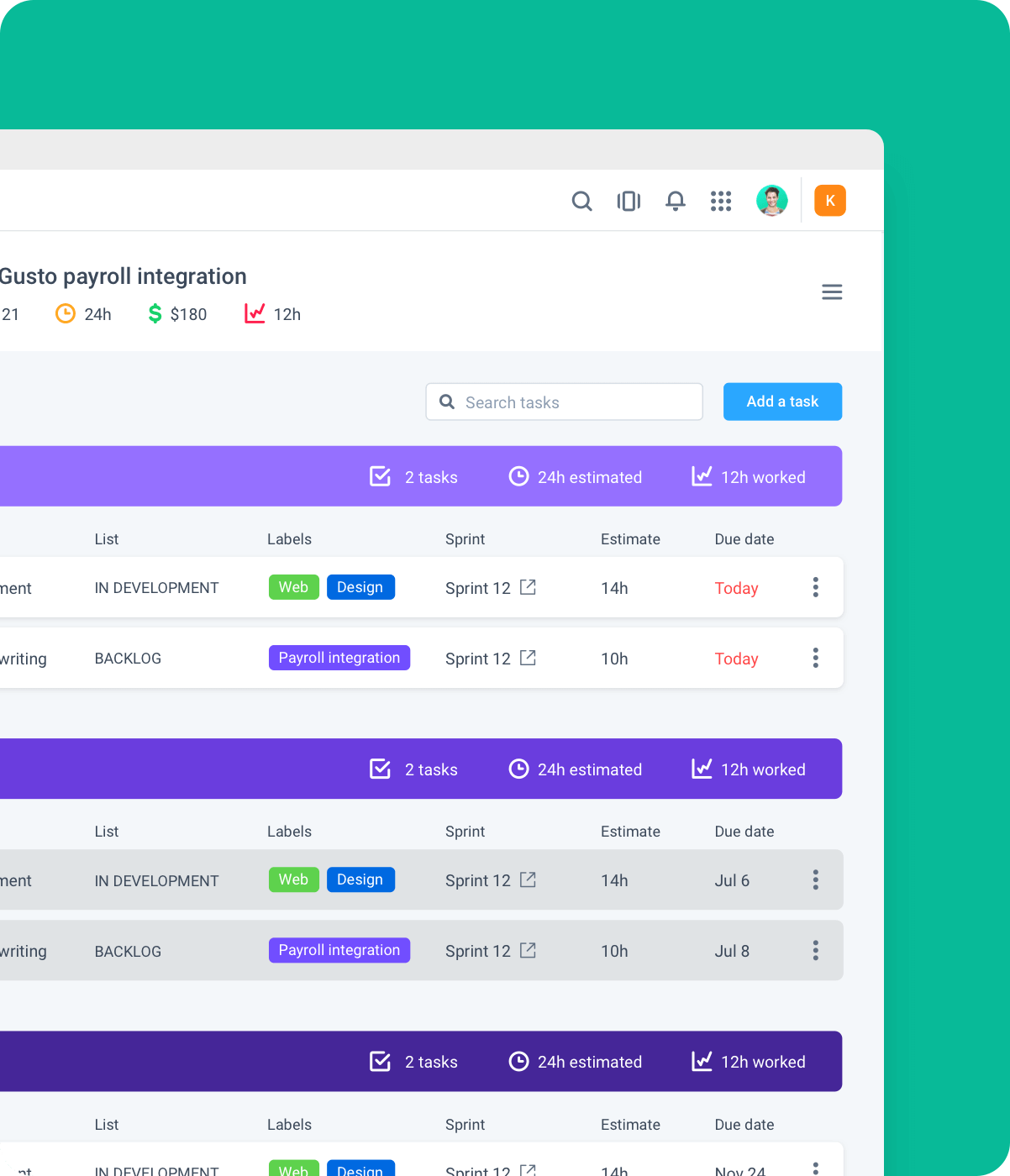 Project Management Tool with Agile Epics | Hubstaff Tasks