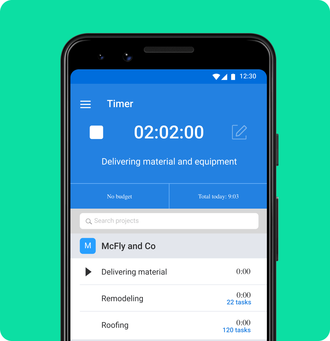 Android Time Tracking App