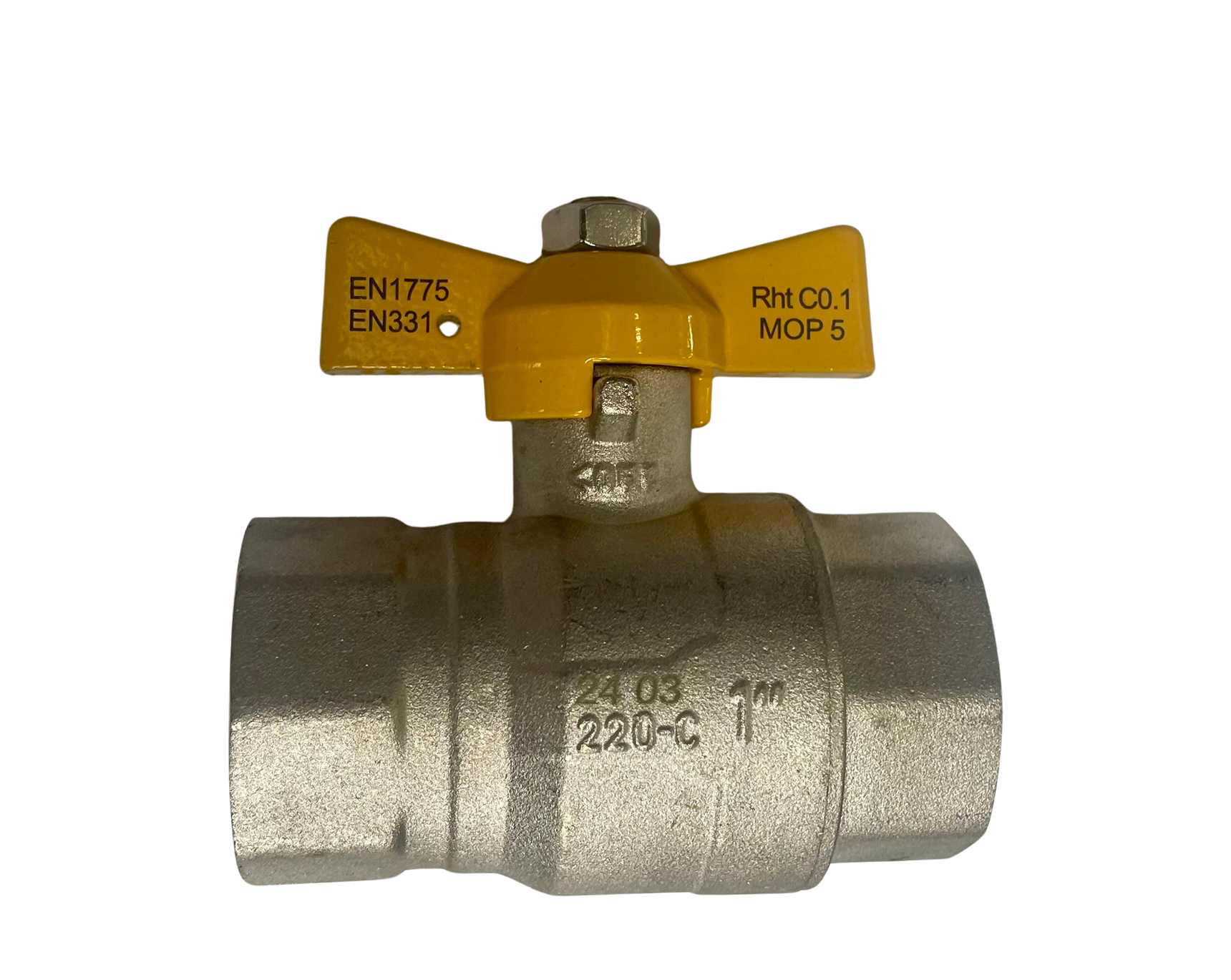 De markering van een gaskraan die voldoen aan de "RHT-vereisten" en het ...