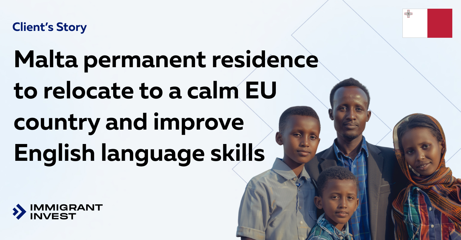 Malta Permanent Residence for a Family from Ethiopia to Move to Europe