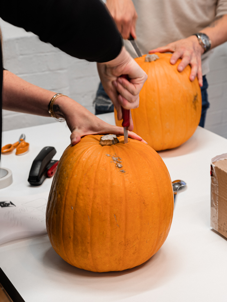 Cat Carved Pumpkins