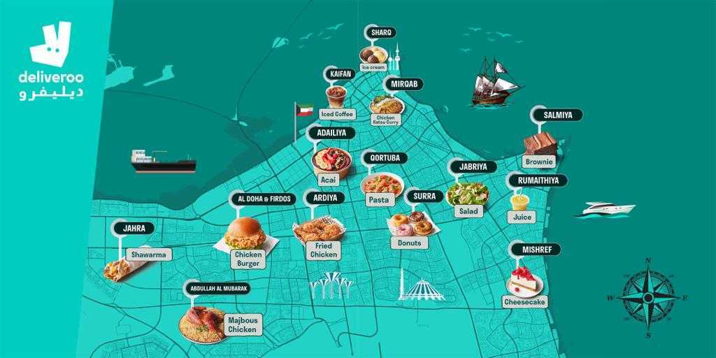 Deliveroo Reveals Takeaway Map of Kuwait