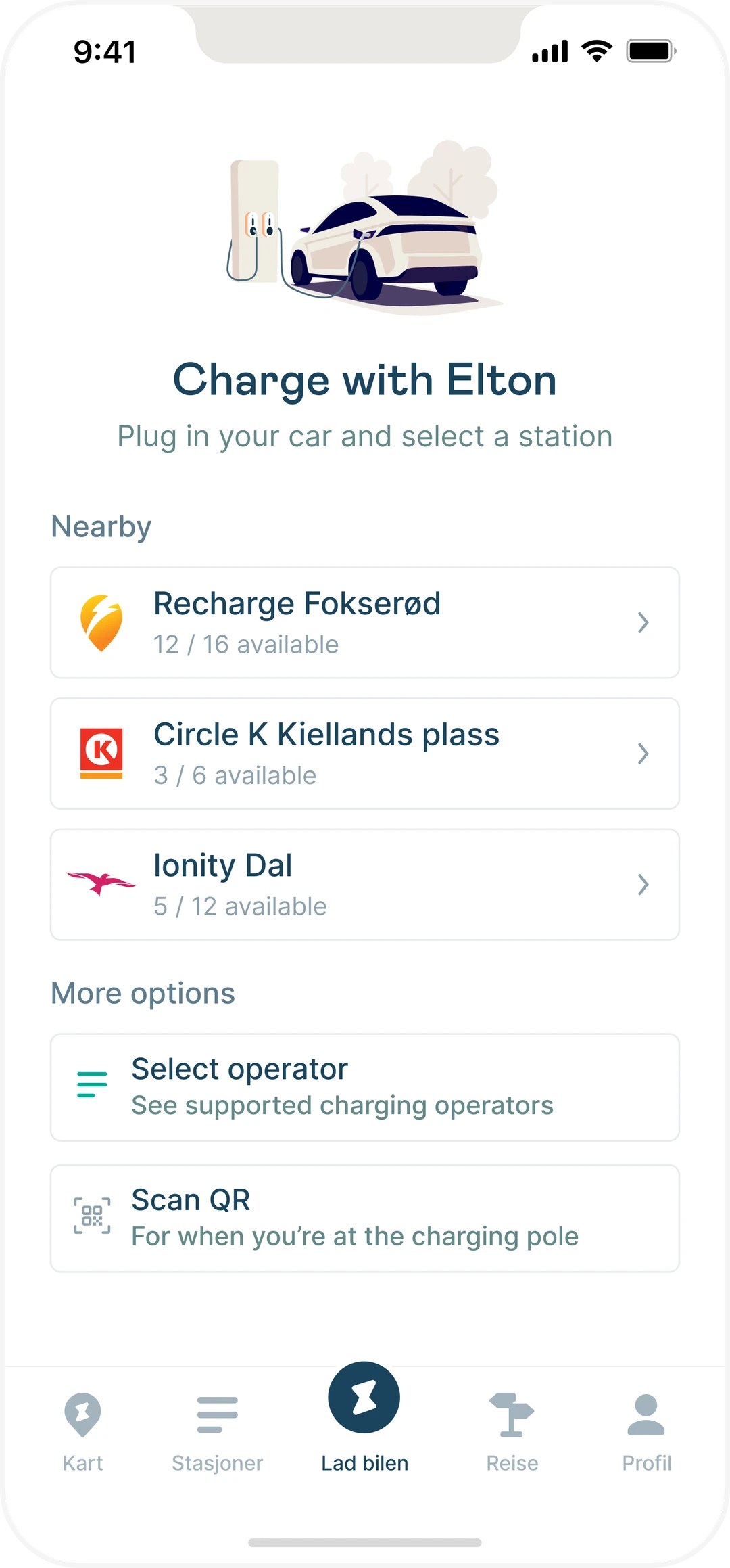Elton – Ladeappen for elbil