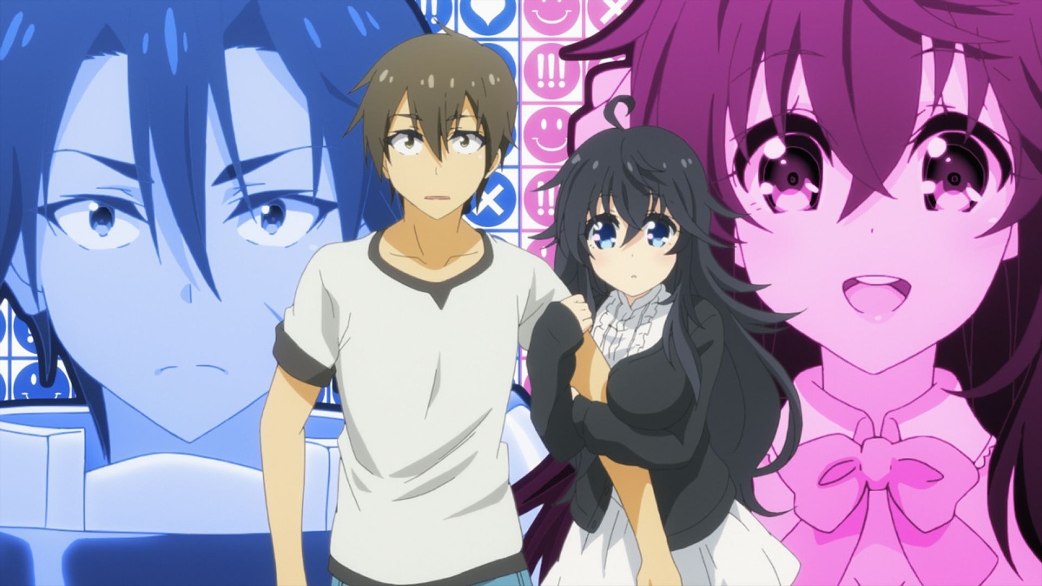 imagem: Hideki e Ako, protagonistas de And you thought there is never a girl online?, em imagem ...